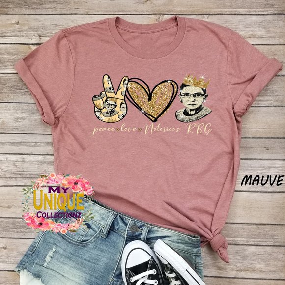 Bella Canvas | Tops | Peace Love Notorious Rbg Shirtruth Bader Ginsburg ...